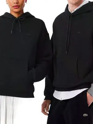 Lacoste Logo-patch Drawstring Hoodie - Black