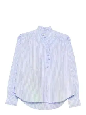 JCSOPHIE Patchouli Ruffled Striped Blouse - Blue