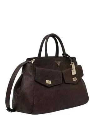 Guess Large Blake Logo-plaque Tote Bag - Brown