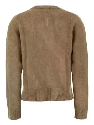 GANNI Brushed-knit Teddy Sweater - Neutrals
