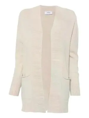 VELA SHOP Ribbed-trim Open-front Cardigan - Neutrals