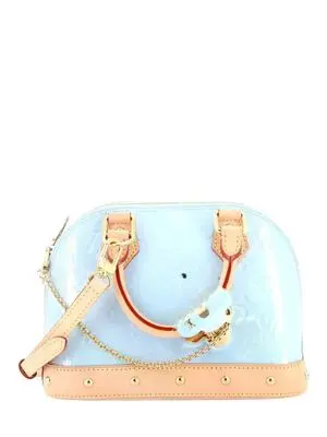 LOUIS VUITTON Alma Charm Chain Handbag Monogram Vernis Bb Satchel - Blue