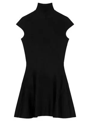 Givenchy Mini Dress With Flared Skirt In Wool Viscose - Black
