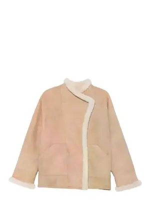 Closed Shearling-trim Double-breasted Jacket Neutrals