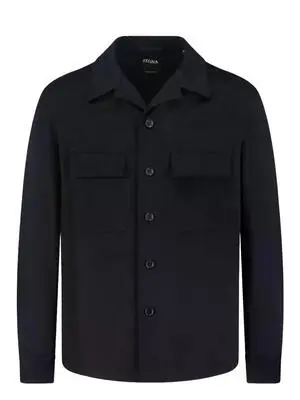 Zegna Alba Overshirt Oasi Cashmere Collection - Blue
