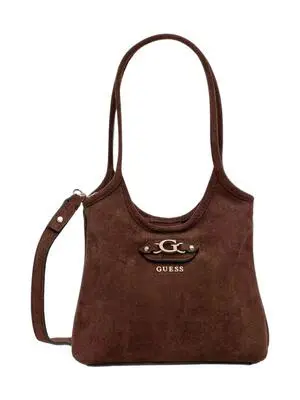 Guess Mini Samantha Logo-plaque Tote Bag - Brown
