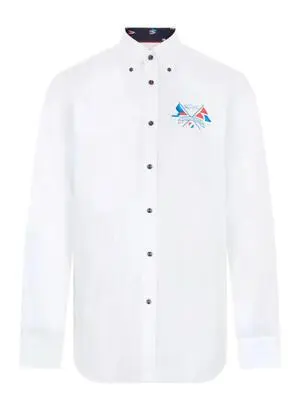 Paul & Shark Logo-embroidered Button-down Shirt - White
