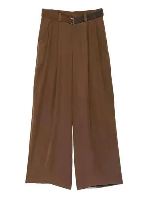Sacai Belted Pleated Trousers - Brown