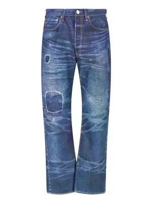 Junya Watanabe Distressed Patchwork Jeans - Blue
