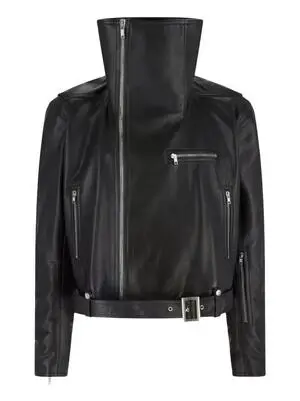 Rick Owens Biker Jumbo Stooges Leather Jacket - Black