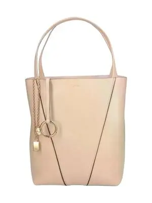 Chloé Spin Logo-print Calf Leather Tote Bag Pink