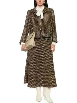 ANDIATA Frayed-edge Tweed Jacket