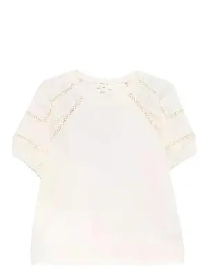 MAISON123 Lace-trim Short-sleeve T-shirt - Neutrals