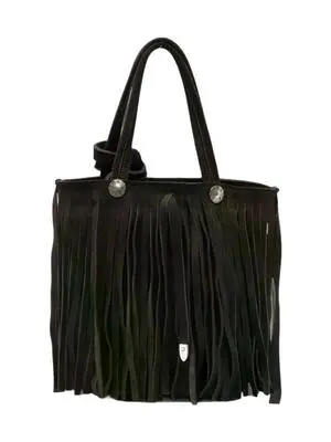ALBERTO LUTI Frange Suede Bucket Bag - Brown