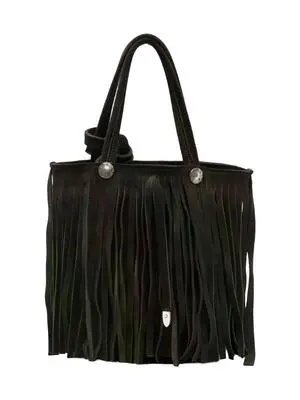 ALBERTO LUTI Frange Suede Bucket Bag - Brown