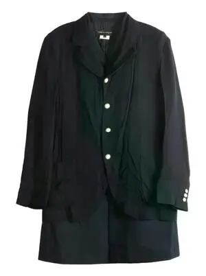 Comme Des Garçons Layered-detail Button-up Jacket - Black