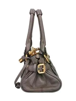 Chloé Small Paddington Leather Shoulder Bag Grey