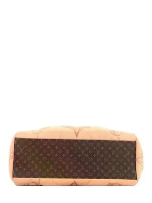 LOUIS VUITTON Pillow Onthego Tote Monogram Quilted Econyl Nylon Gm Satchel - Neutrals