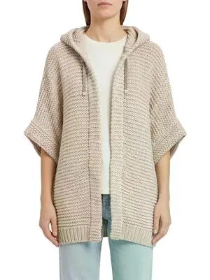 Brunello Cucinelli Chunky-knit Short-sleeve Cardigan Neutrals