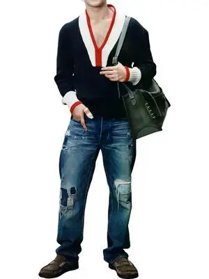 JW Anderson Colour-block V-neck Sweater - Black