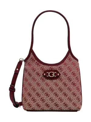 Guess Mini Samantha Monogram-print Shoulder Bag - Red