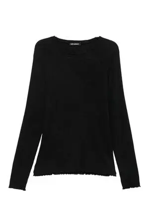 Our Legacy Raw-edge Ribbed T-shirt - Black