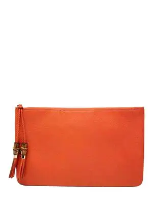 Gucci 2016-2026 Calfskin Bamboo Tassel Clutch Bag - Orange