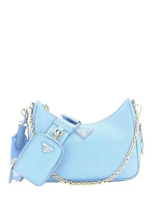 Prada Re-edition 2005 Shoulder Bag Saffiano Leather Small Crossbody Bag Blue
