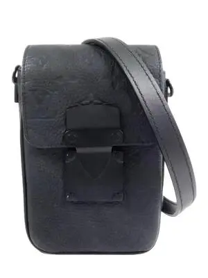 LOUIS VUITTON Monogram Taurillon S-lock Cross Body Bag - Black