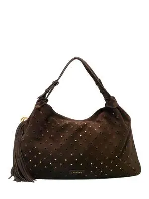 LA CARRIE Metropolis Stud-embellished Perforated Shoulder Bag