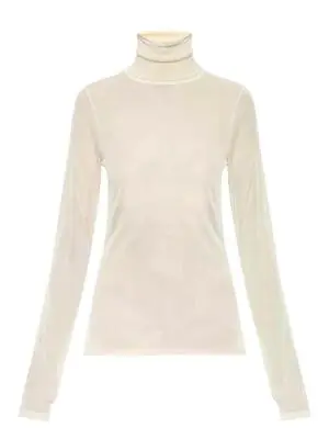 Zimmermann Sheer Roll-neck Top - Neutrals