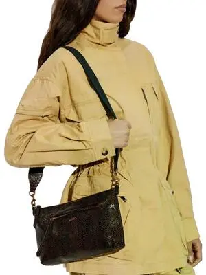 Isabel Marant Étoile Nessah Snake-effect Leather Cross Body Bag - Brown