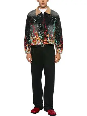 HOUSE OF ERRORS Paint-splatter Corduroy-collar Jacket - Black
