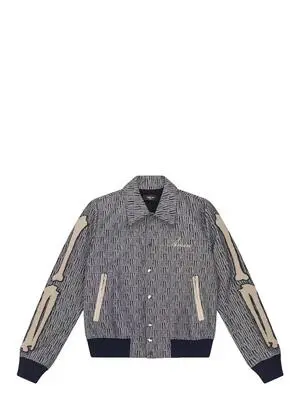 Amiri Jacquard Bones Bomber Jacket - Blue