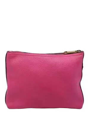 GUCCI Logo-print Leather Clutch Bag