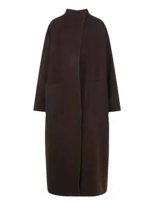 Dusan Raw-cut Wool Coat - Brown