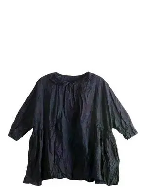 DANIELA GREGIS Floral-print Crinkled Shirt - Blue