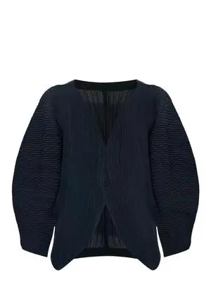 Issey Miyake Pleated Cardigan - Blue