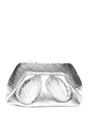 THEMOIRE Metallic-effect Gathered Clutch Bag