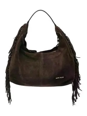 MARC ELLIS Aria Fringe-trim Suede Shoulder Bag - Brown