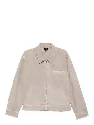 A.p.c. Zip-up Corduroy-collar Jacket - Neutrals
