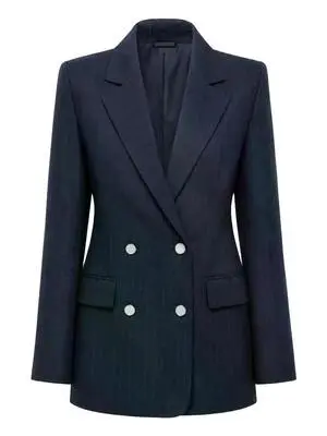 Guess Zanita Pinstripe Double-breasted Blazer - Blue