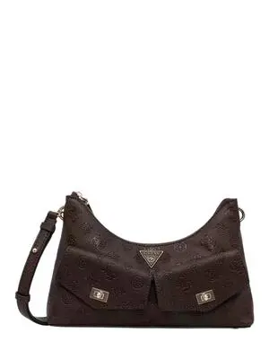 Guess Blake Logo-embossed Pocket-detail Shoulder Bag - Brown