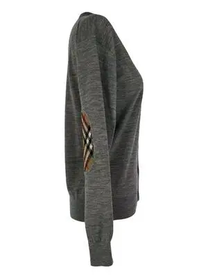 BURBERRY Vintage Check Elbow-patch Cardigan