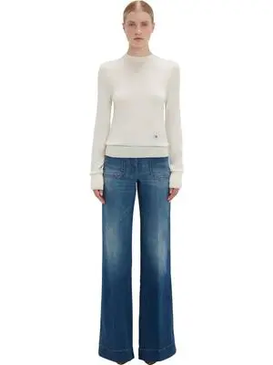 Victoria Beckham Merino Crew Jumper Ivory