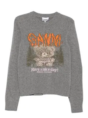 GANNI Grey Knitwear Jumpers - Gray