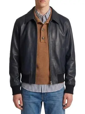 AMI Paris Jackets Leather Jackets - Black