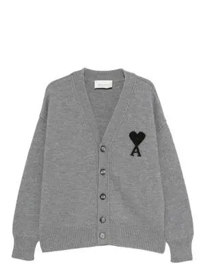 AMI Paris Grey Sweaters & Knitwear Cardigans - Gray