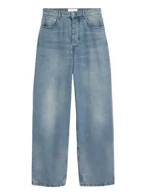 AMI Paris Denim Wide-leg Jeans - Blue