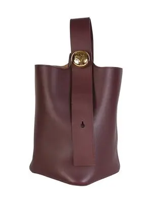 Loewe Dark Burgundy Calfskin Pebble Bucket Bag - Red